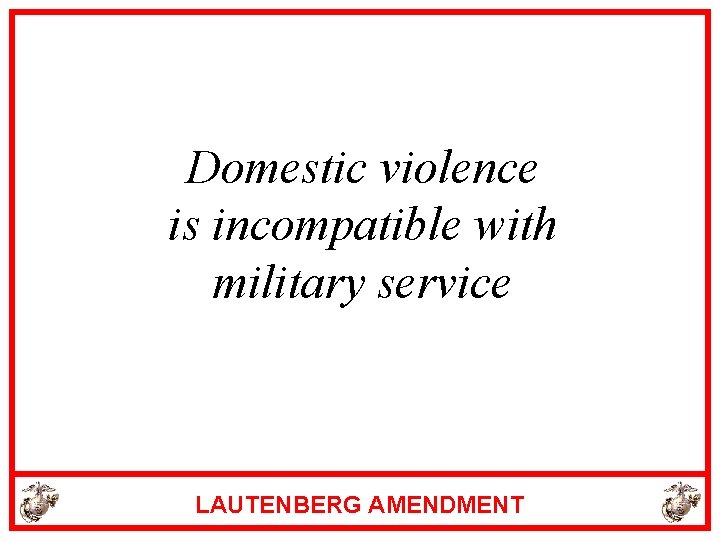 The Lautenberg Amendment Deputy Military Law Branch Judge