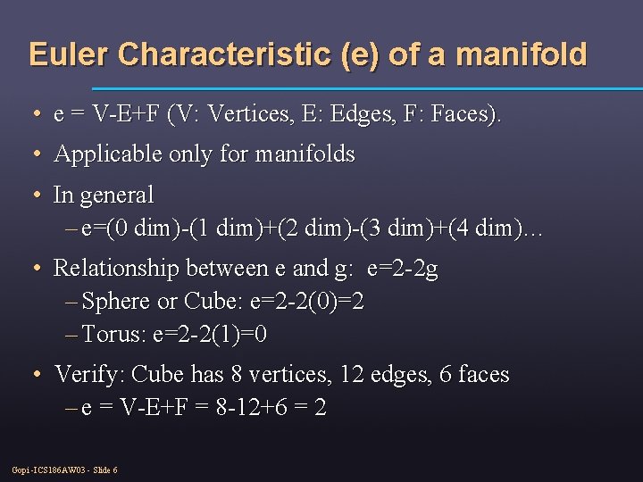 Characteristics of an Object Gopi ICS 186 AW