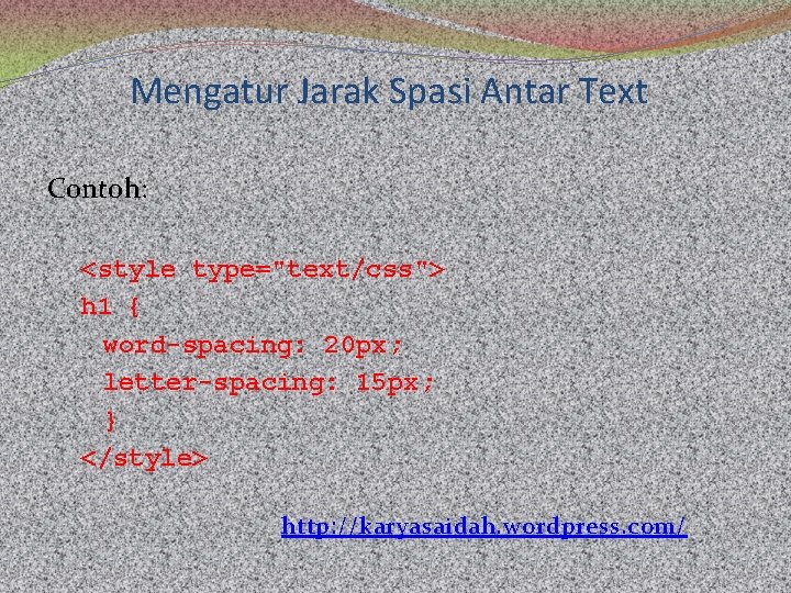 CSS Eksternal Style Elemen Mengatur Jarak Baris Dalam