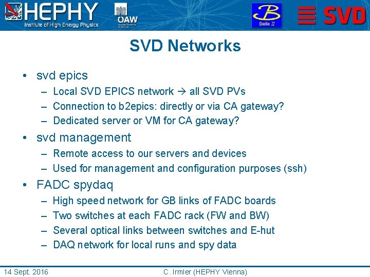 SVD Slow Control Overview and Network C Irmler