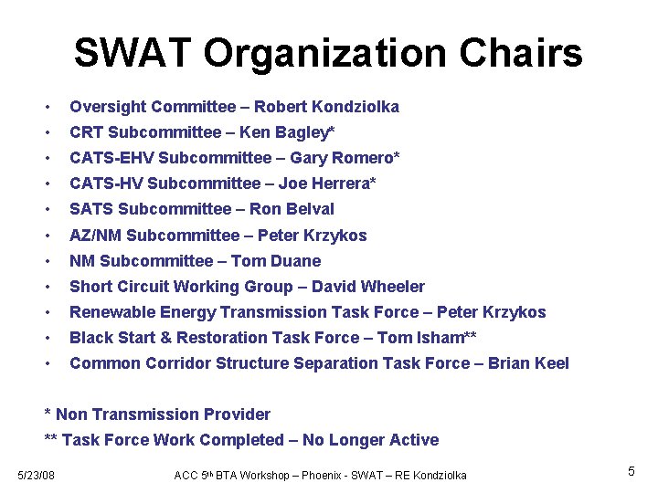 Arizona Corporation Commission Fifth Biennial Transmission Assessment ...
