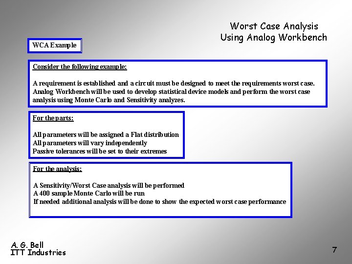 Worst Case Analysis Using Analog Workbench by Andrew