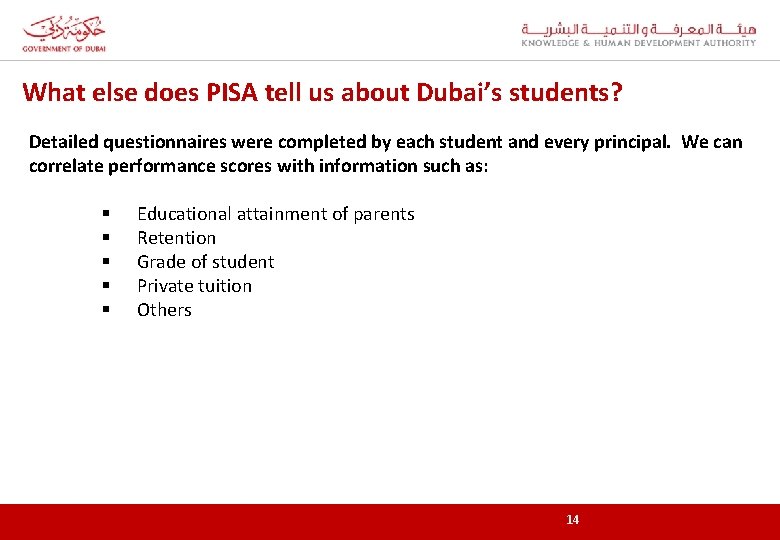 Dubais 15 year old students Results from PISA