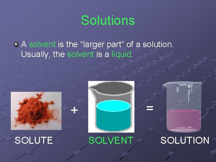 Important Vocabulary Words for Mixtures and Solutions Solubility