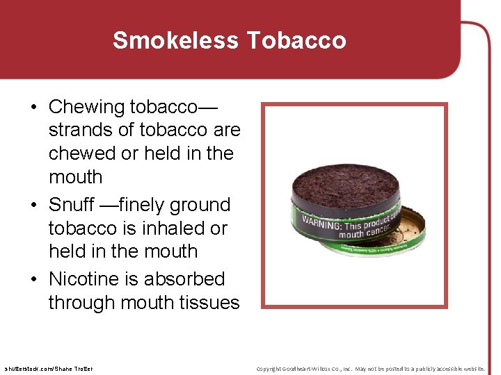 Chapter 9 Tobacco Lesson 9 1 The Health