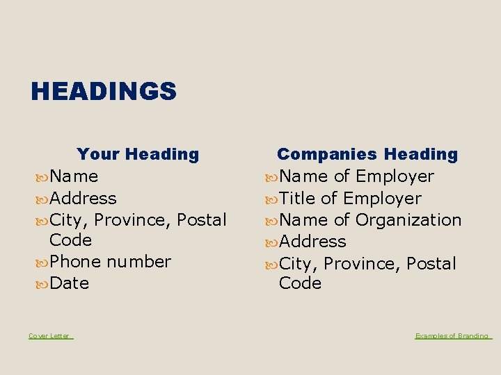 COVER LETTER WORKSHOP Facilitator Check List OBJECTIVE To