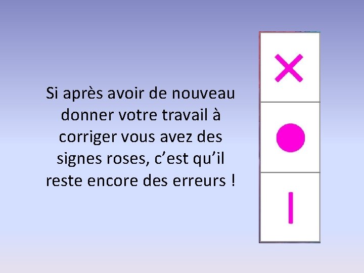 Hier vous avez fait des exercices de votre