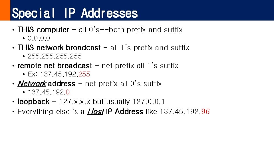 Lecture 2 1 IP Addressing Subnetting IP Addressing