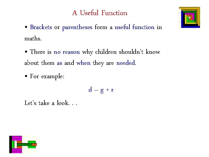 Childs Play Math Unit 17 Introducing Signs Brackets