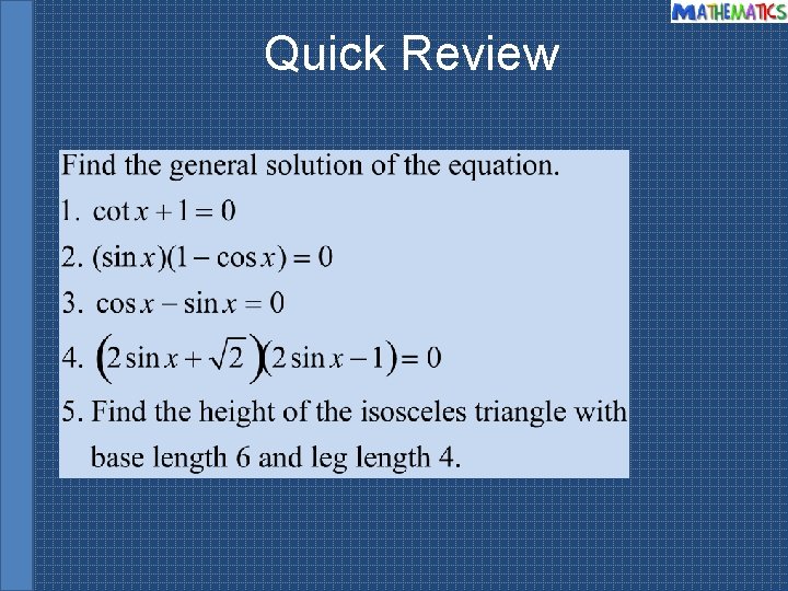LESSON 3 5 1 FUNDAMENTAL IDENTITIES BY CHENNY