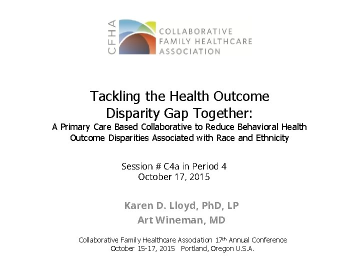 Tackling the Health Outcome Disparity Gap Together A