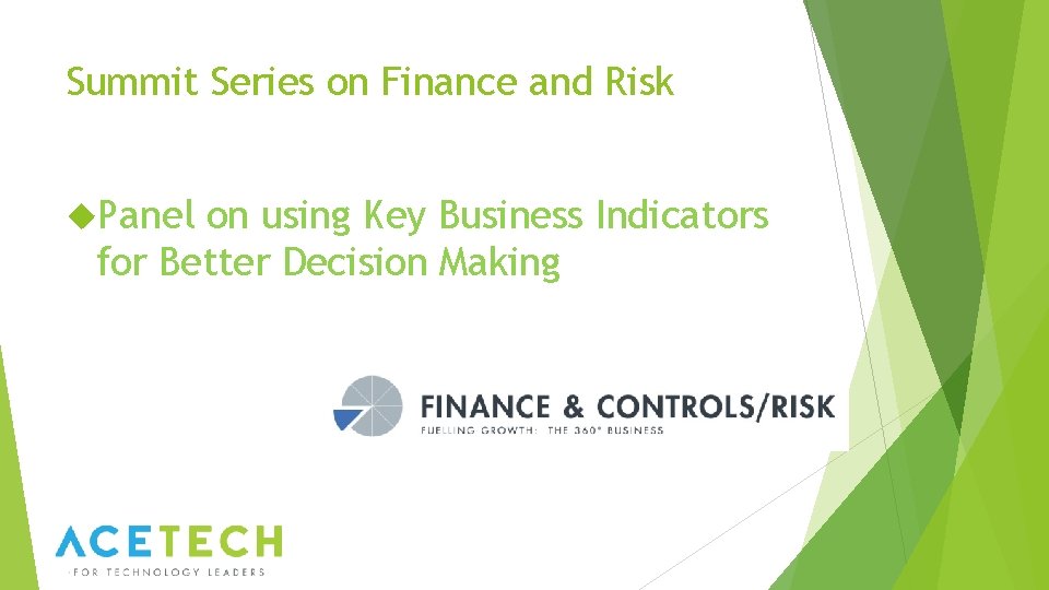 Summit Series on Finance and Risk Panel on