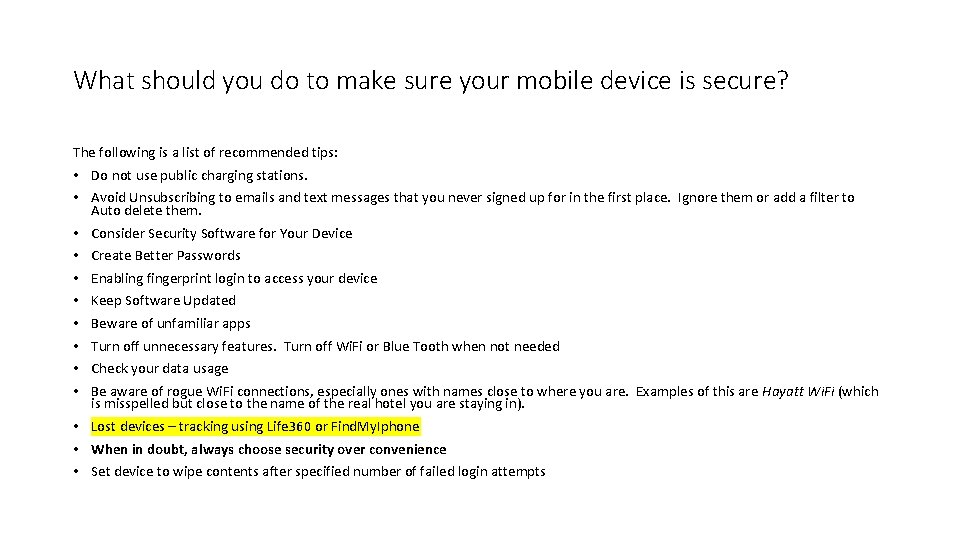 Cyber Security Mobile Devices What is a Mobile