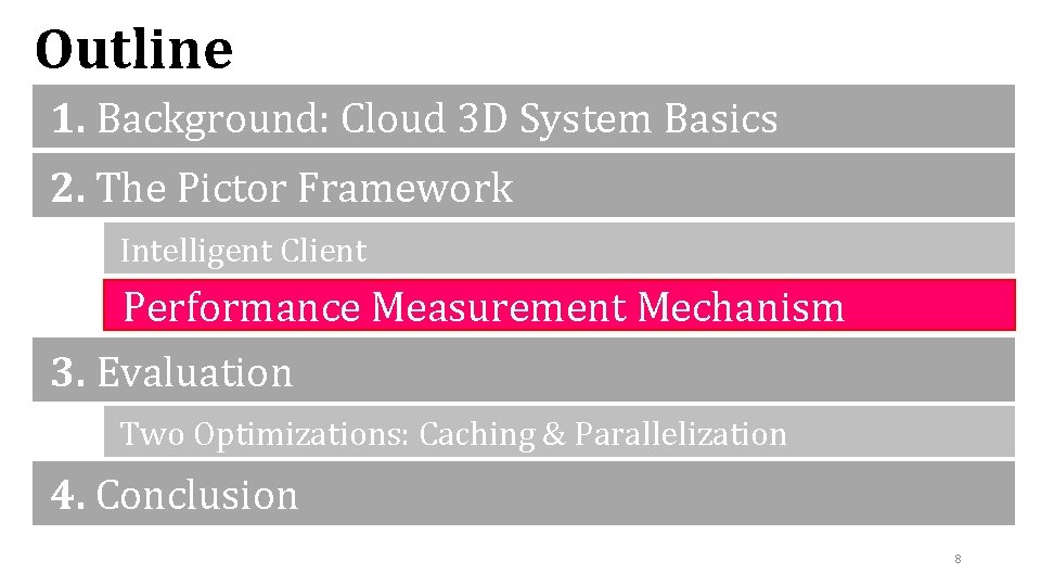 Pictor A Benchmarking Framework for Cloud 3 D