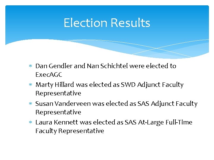 Message from Exec AGC Jennifer Batten Chair Dan