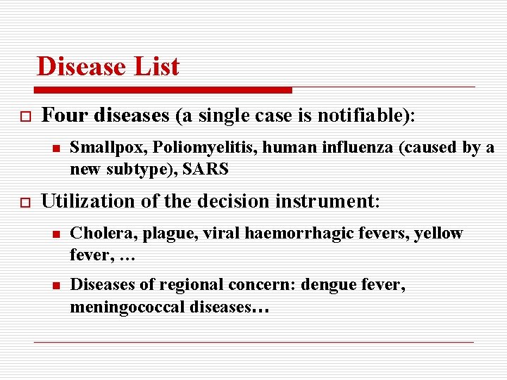 PHEIC Decision Instrument Dr Reuben Samuel WHO Country