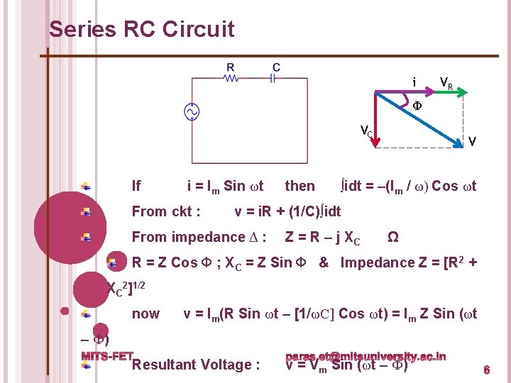SINGLE PHASE AC CIRCUITS by Paraskumar Singh Purely