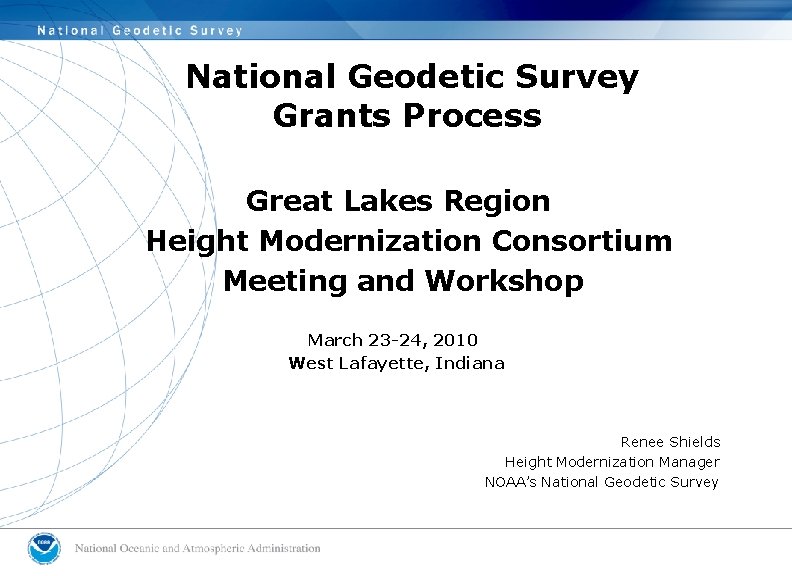 National Geodetic Survey Grants Process Great Lakes Region