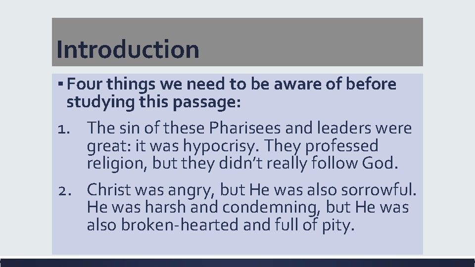 Sermon Series Part II Jesus Last Public Message