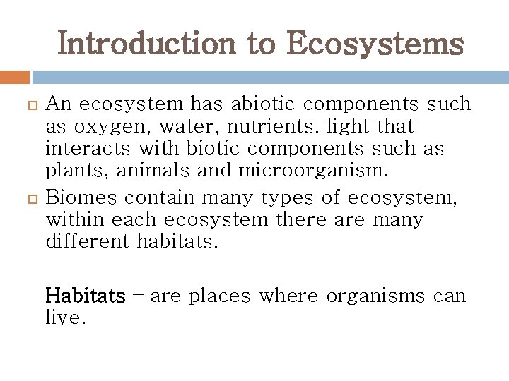LEARNING OUTCOME B 1 Science 10 Biology Section