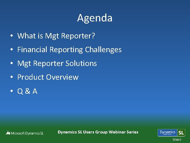 Microsoft Management Reporter Introduction for Beginners Presented by
