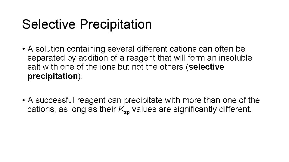 Precipitation Tro Chapter 17 Aqueous Ionic Equilibrium Section