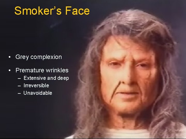 Old and haggard Personalising aged smokers face simulations