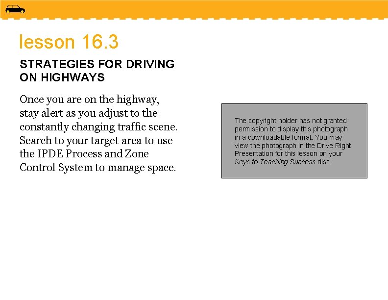 lesson 16 3 STRATEGIES FOR DRIVING ON HIGHWAYS