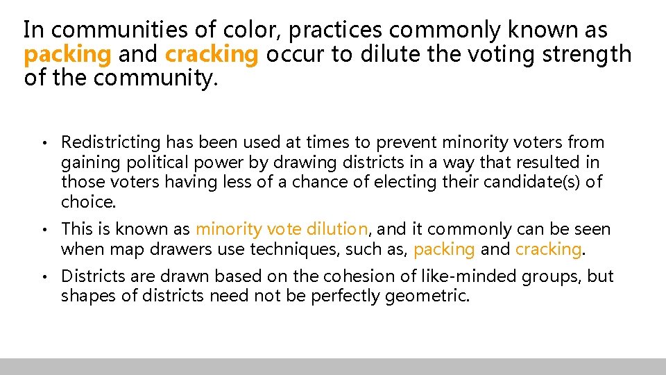 REDISTRICTING UNDERSTANDING THE INTERSECTION OF THE VOTING RIGHTS