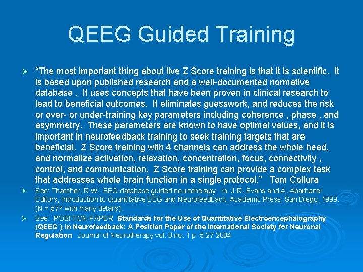 Whole Brain Specific Site Z Score Brain Training