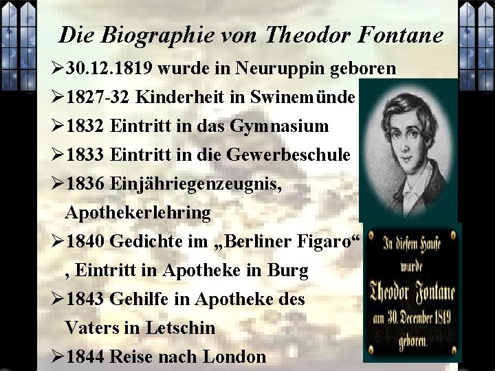 RealismusRomanTheodor Fontane Gliederung Die Epoche Realismus Die ...