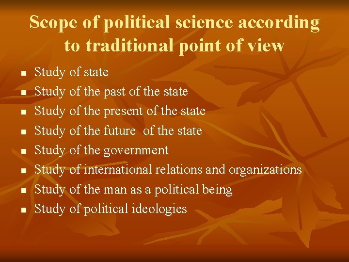 Meaning of Political Science Meaning of political science