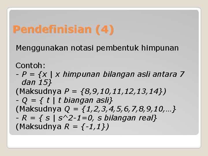 Teori Dasar Himpunan Matematika diskrit 1 Bilangan Notasi