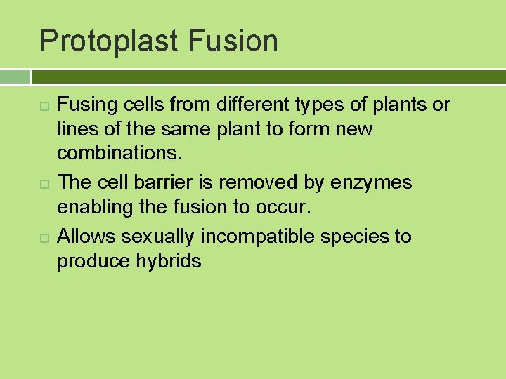 BIOTECHNOLOGY AND GENETIC ENGINEERING IN VEGETABLE PRODUCTION Brittany