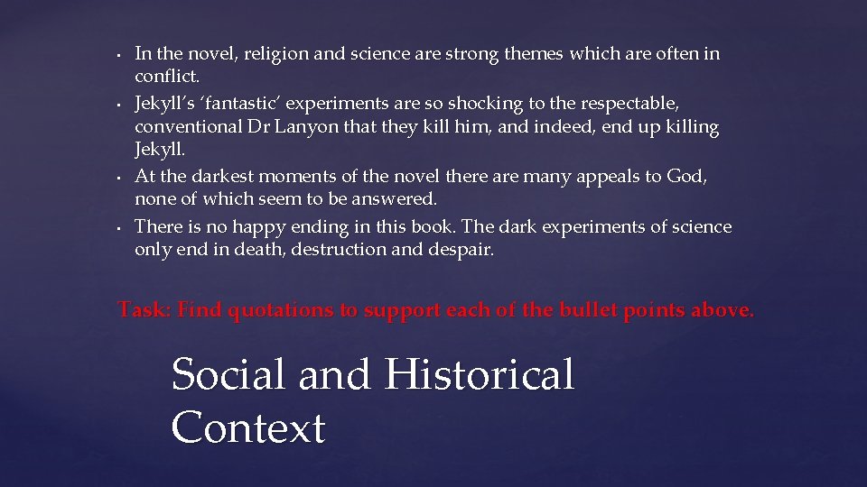 Jekyll and Hyde Social and Historical Context Rise
