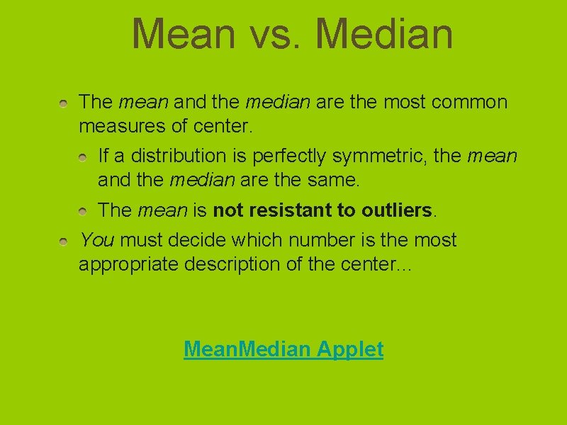 Exploring Data 1 2 Describing Distributions with Numbers