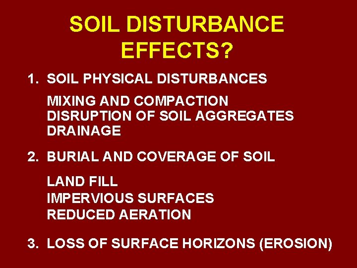 Effects of urban landuse change on soil carbon