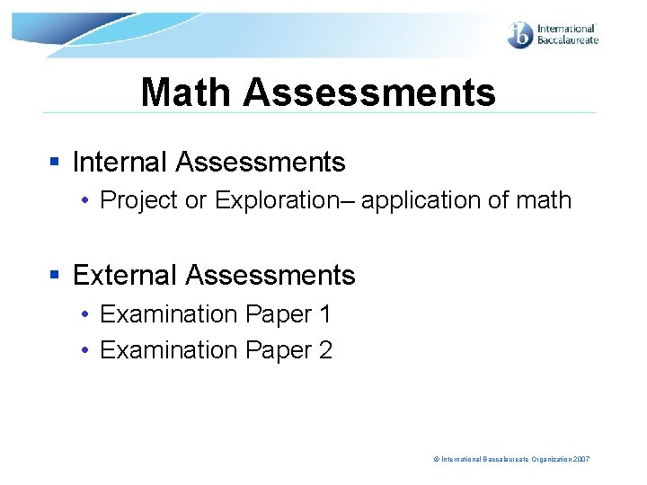 Diploma Program Sophomore Presentation The unique benefits of