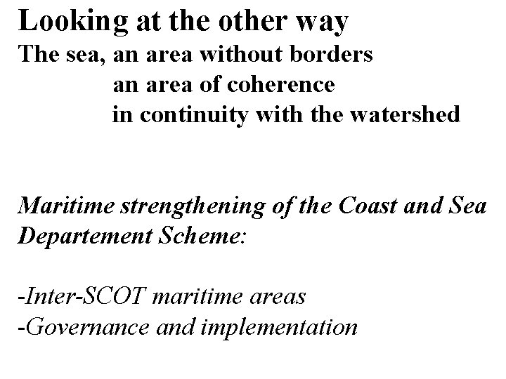 Integrated Coastal Area Management Downscaling the Mediterranean ICZM