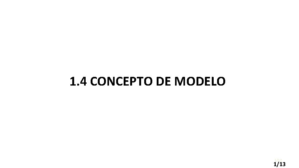 1 4 CONCEPTO DE MODELO 112 113 TEORIA
