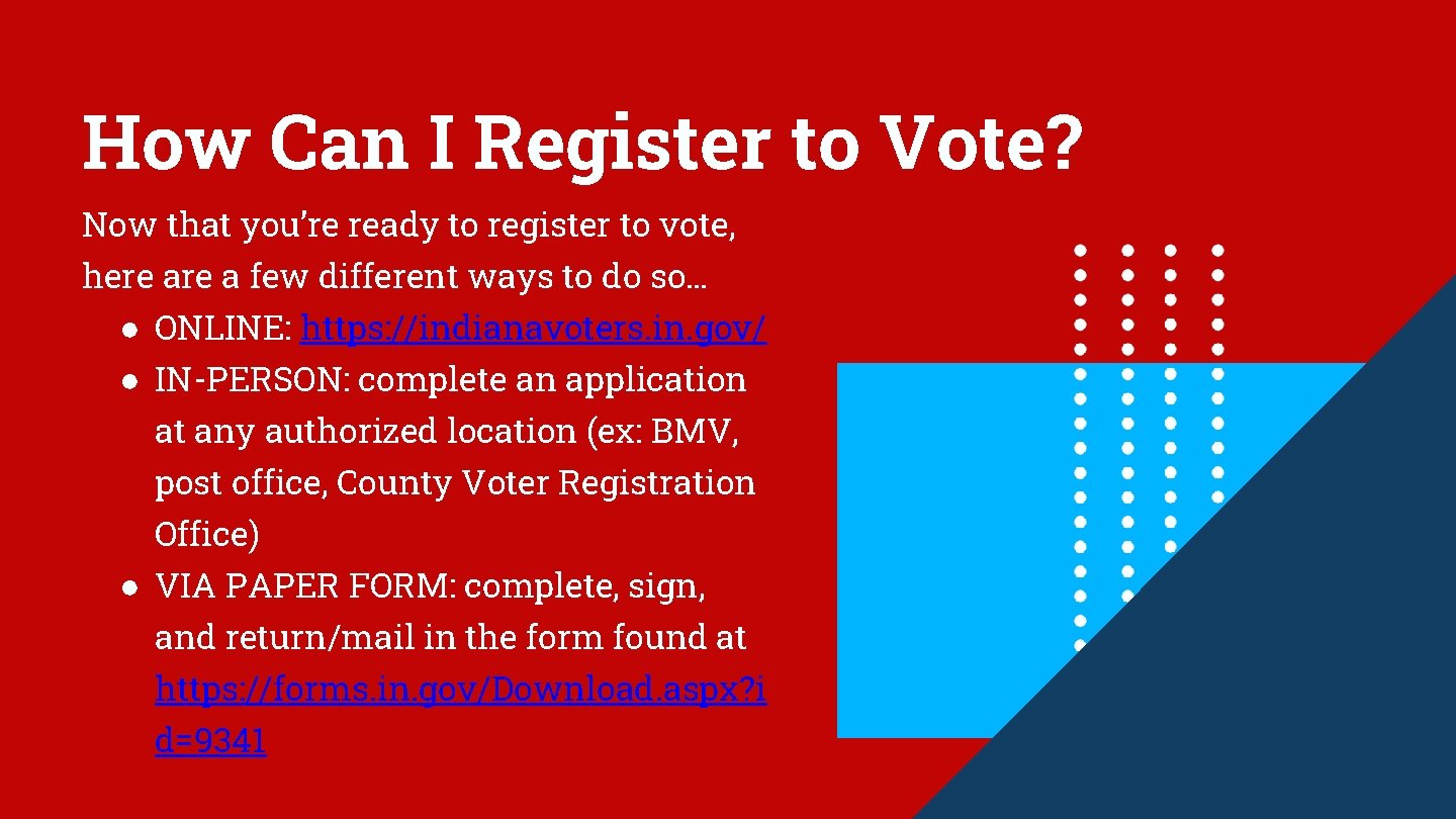 Indiana Voter Registration Am I Eligible to Register