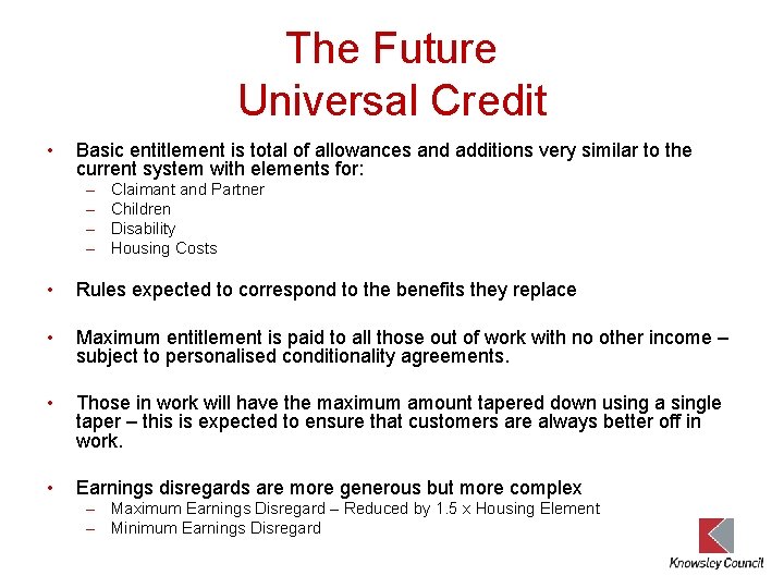 Benefits Update Universal Credit Pauline Wass Benefits Manager