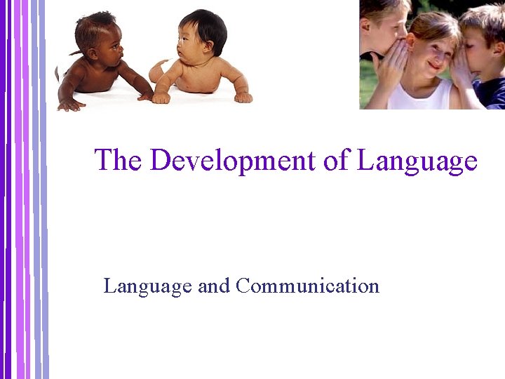 The Development of Language and Communication How do