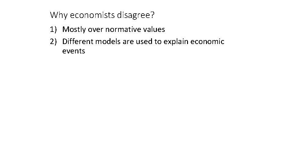 Basic Econ concepts part 2 Positive and Normative