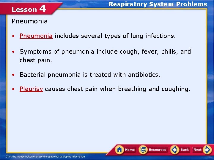 Lesson 4 Care and Problems of the Respiratory