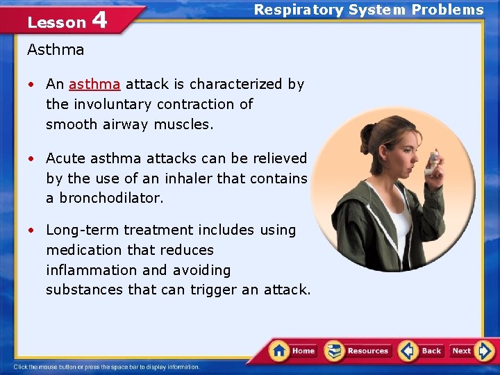 Lesson 4 Care and Problems of the Respiratory