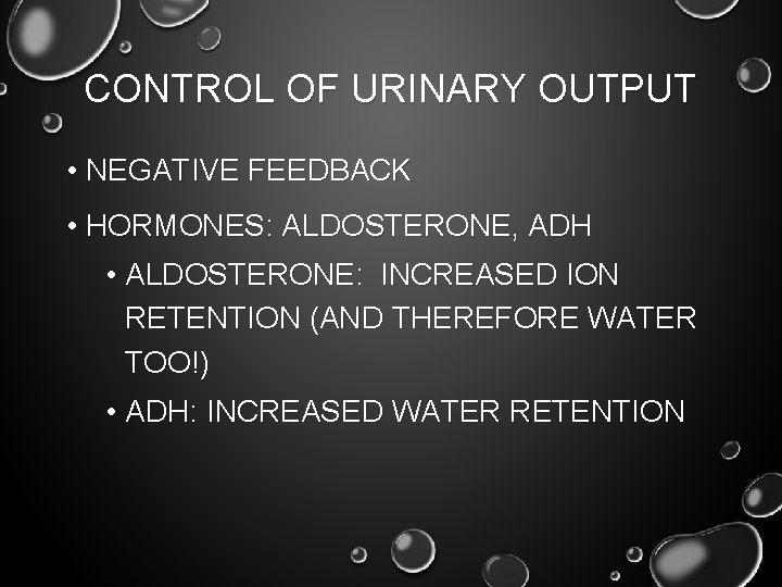 HORMONES CONTROLS EXCRETION MAIN IDEAS ADRENAL GLANDS ANTERIOR