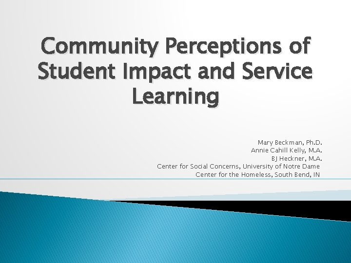 Community Perceptions of Student Impact and Service Learning
