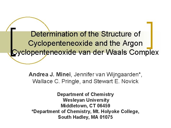 Determination of the Structure of Cyclopenteneoxide and the