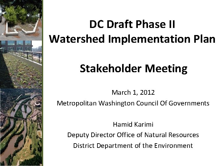DC Draft Phase II Watershed Implementation Plan Stakeholder